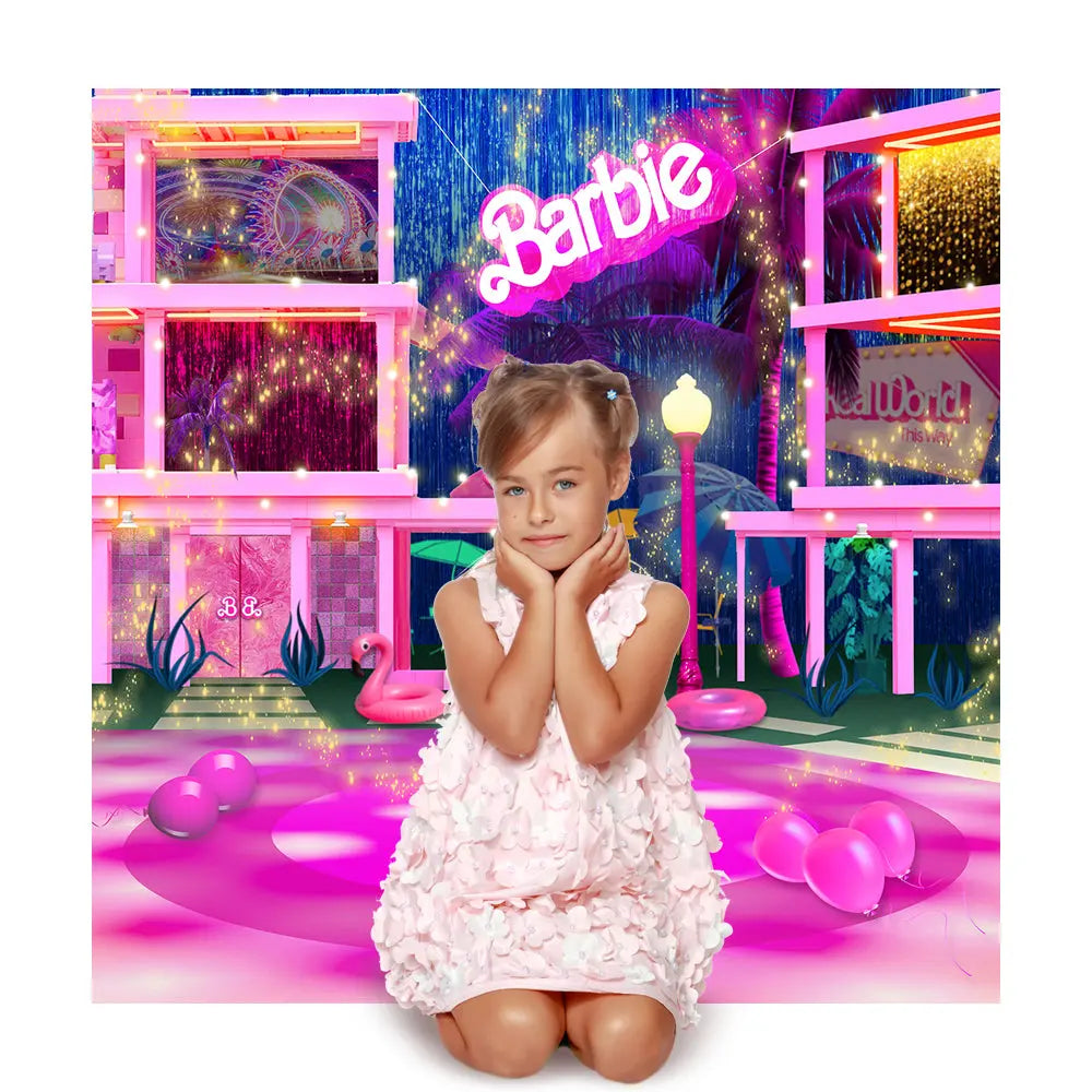 Barbie Doll Dance Floor Photo Backdrop Background