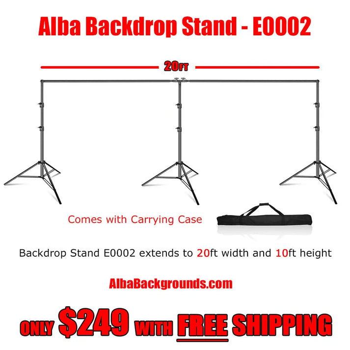 Photography Backdrop Stand Adjustable 10’ Wide