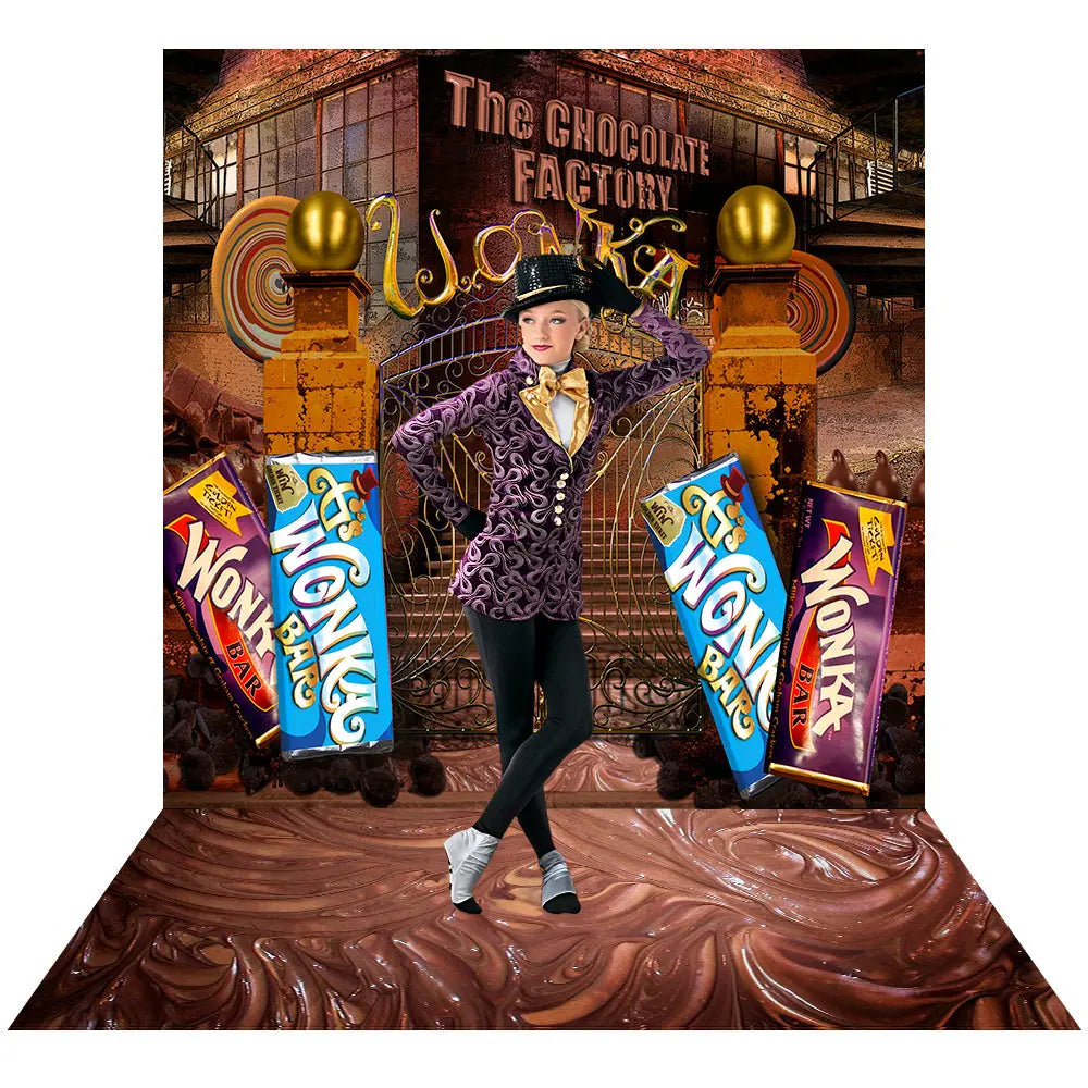 Willy Wonka Chocolate Factory Gates Photo Backdrop - Alba Backgrounds